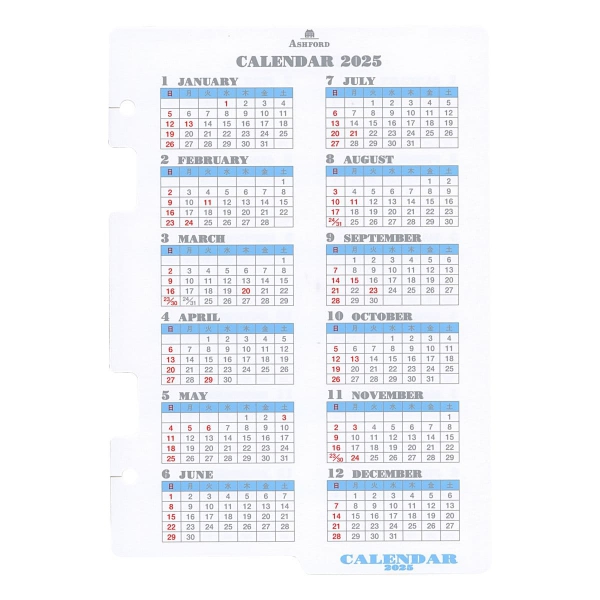 2025年 A5サイズ カレンダーリフター システム手帳リフィル : 文房具と文具通販のKDM